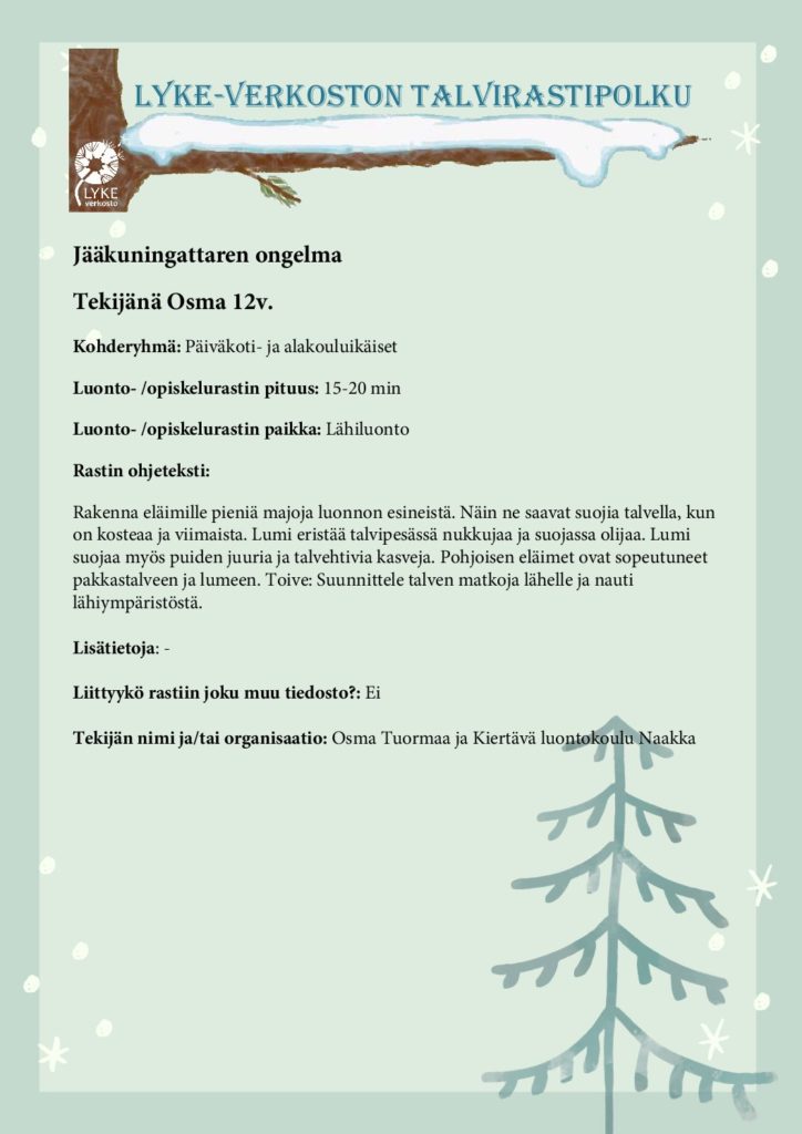 Varhaiskasvatuksen talvirastipolku – uskallusta ulkonaoppimiseen ...